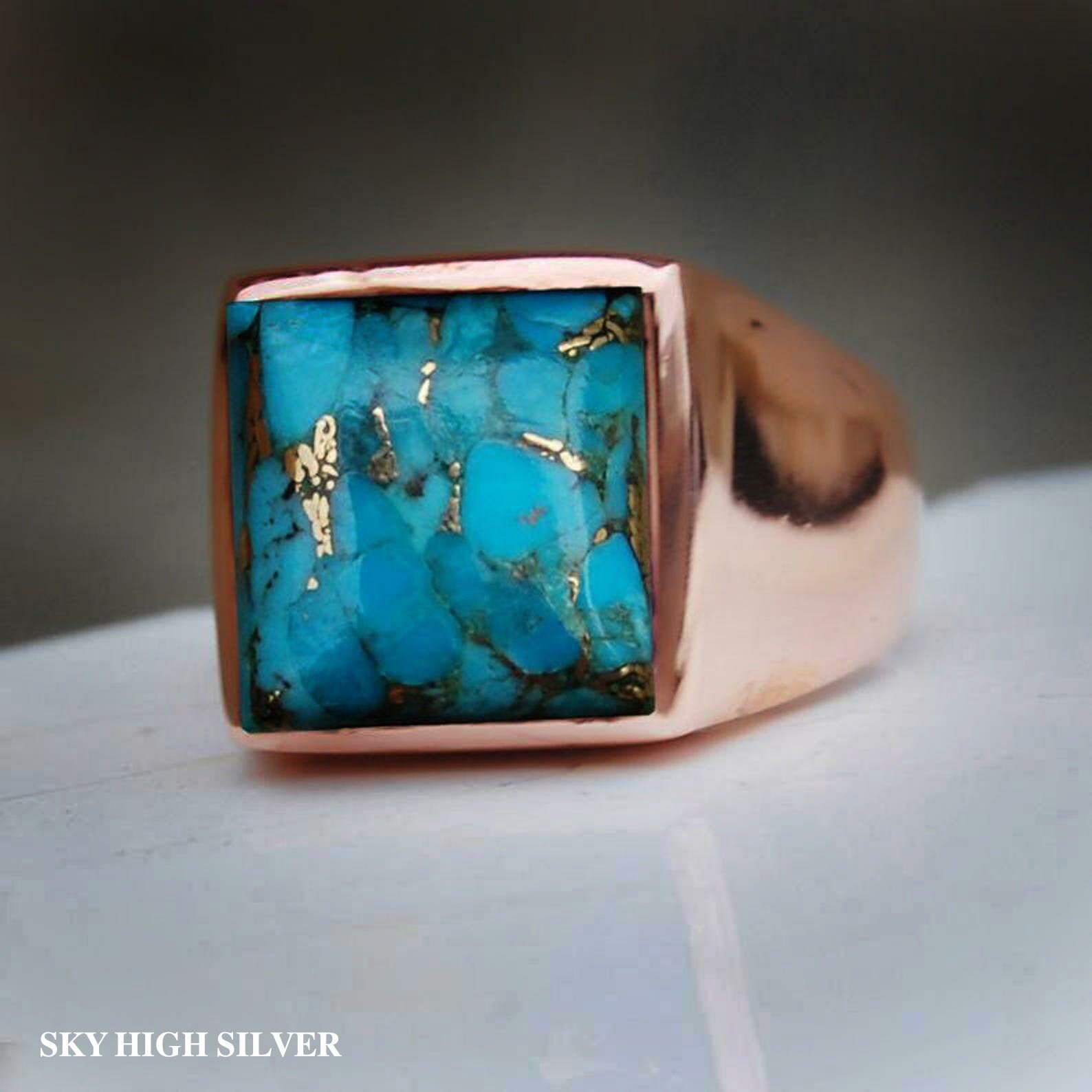 Blue Copper Turquoise-925 Solid Sterling Silver-turquoise - Etsy