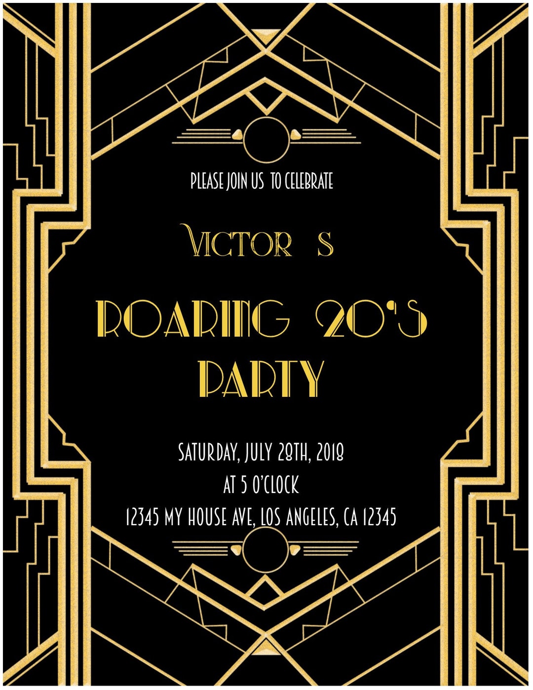 Roaring 20's Party Invitation- Gatsby Party Invitation- Gatsby Party ...