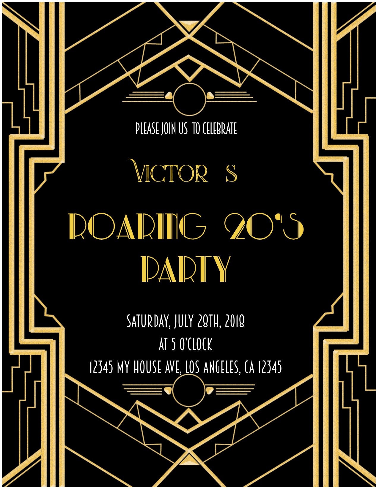 Roaring 20's Party Invitation- Gatsby Party Invitation- Gatsby Party ...