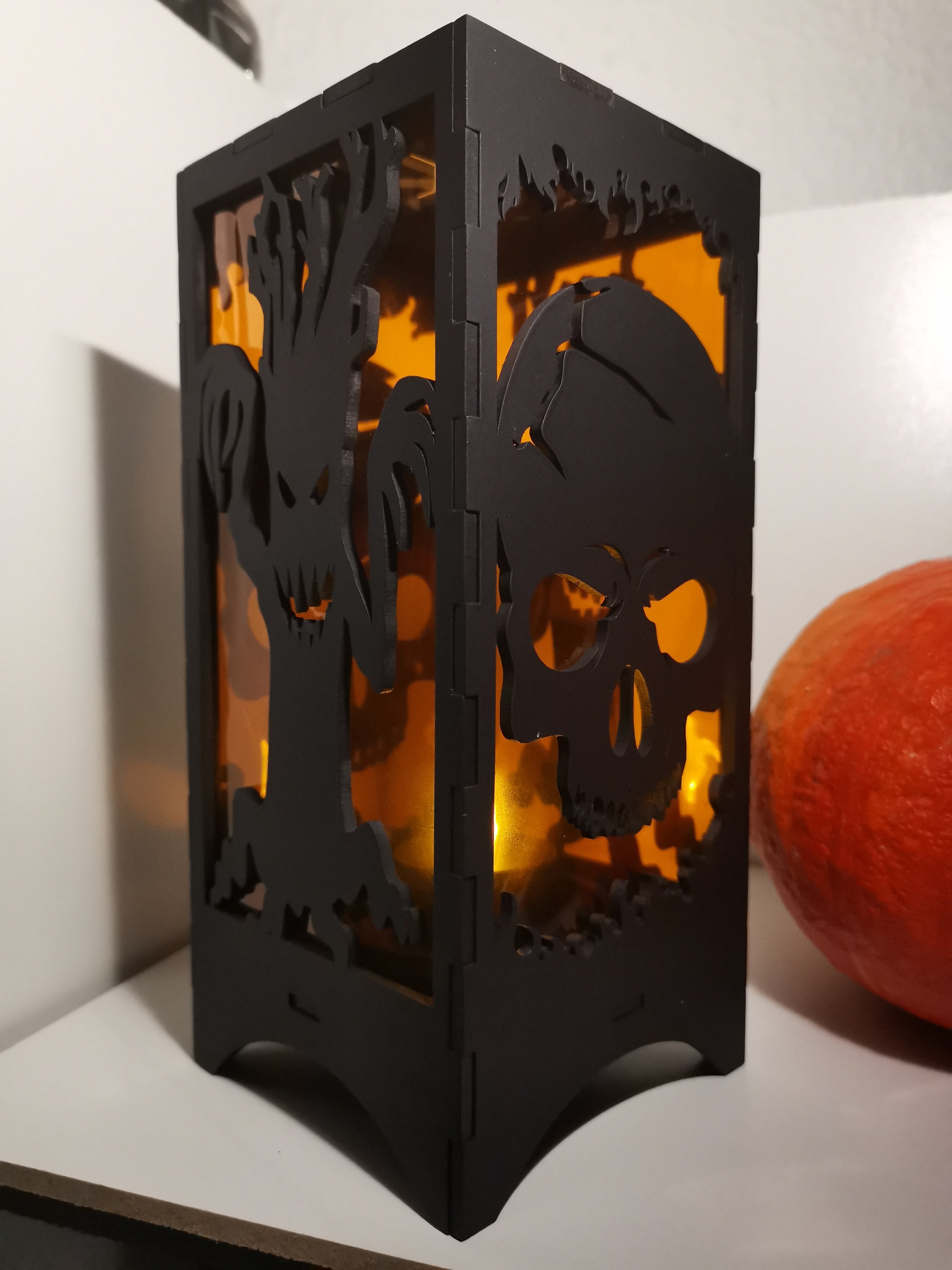 Spooky Scary Holiday Halloween Lantern Candle Light (13 - Scary Tree ...