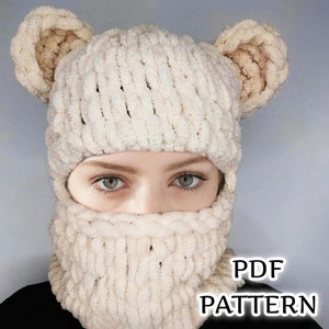 Hand Knitted Balaclava PDF, Balaclava Rabbit PATTERN, Alize Hand Knitted Balaclava PDF, Balaclava Rabbit PATTERN, Alize