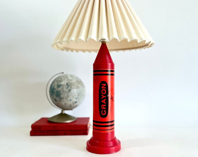 Vintage Red Crayon Lamp | Primary Colors Pop Art Lighting - Etsy
