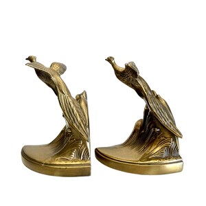 Vintage Brass Pheasant Bookends by PM Craftsman | Brass Home Decor - Etsy