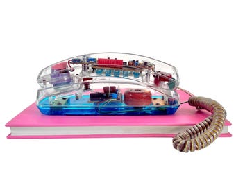 Vintage Clear Transparent Landline Telephone WORKING CONDITION Conair ...