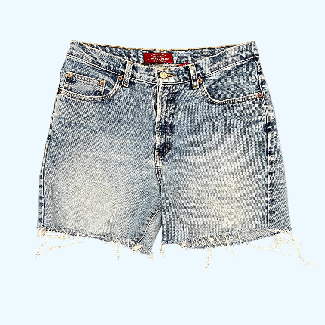 Vintage 90s Cut-off Denim Shorts High Waisted - VTG Size 12 the Limited ...