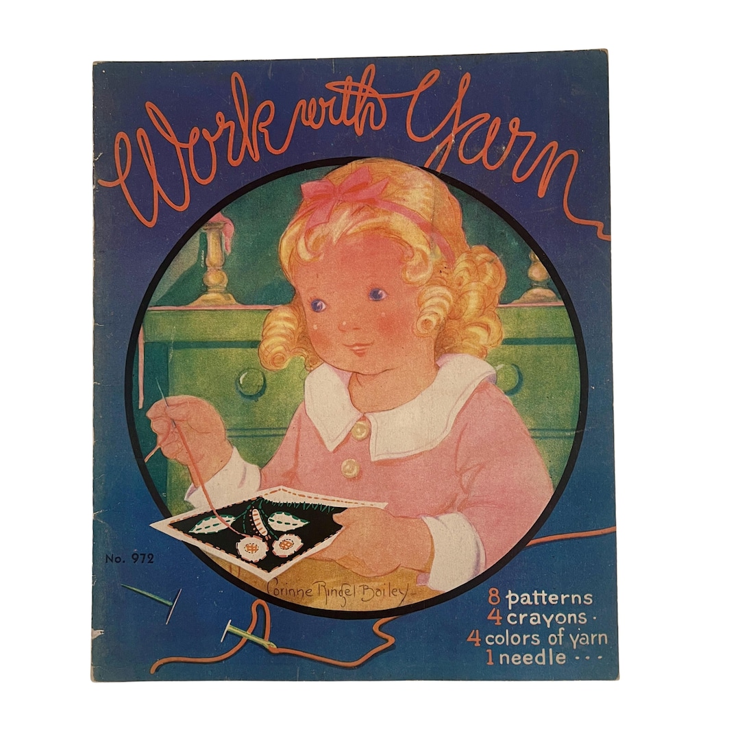 Vintage 1930s Children's Activity Book: Work With Yarn, Saalfield ...