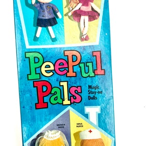 Vintage Peepul Pals Paper Dolls 1960s Mid Century Magic Stay-on Dolls ...