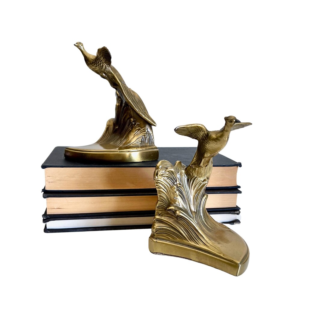 Vintage Brass Pheasant Bookends by PM Craftsman | Brass Home Decor - Etsy
