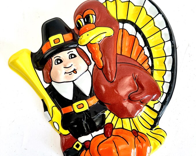 Vintage Thanksgiving Turkey and Pilgrim Pop Tops Cake Topper - Etsy
