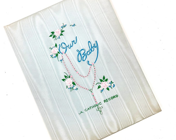 Our Baby a Catholic Record | Vintage Mid Century Baby Book | Baby ...