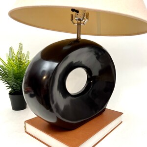 Vintage Donut Shaped Table Lamp Black Ceramic Vintage MCM - Etsy
