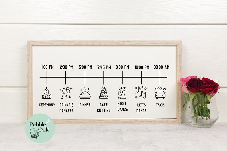 Wedding Timeline SVG - Wedding Sign Svg - Order of the Day SVG ...
