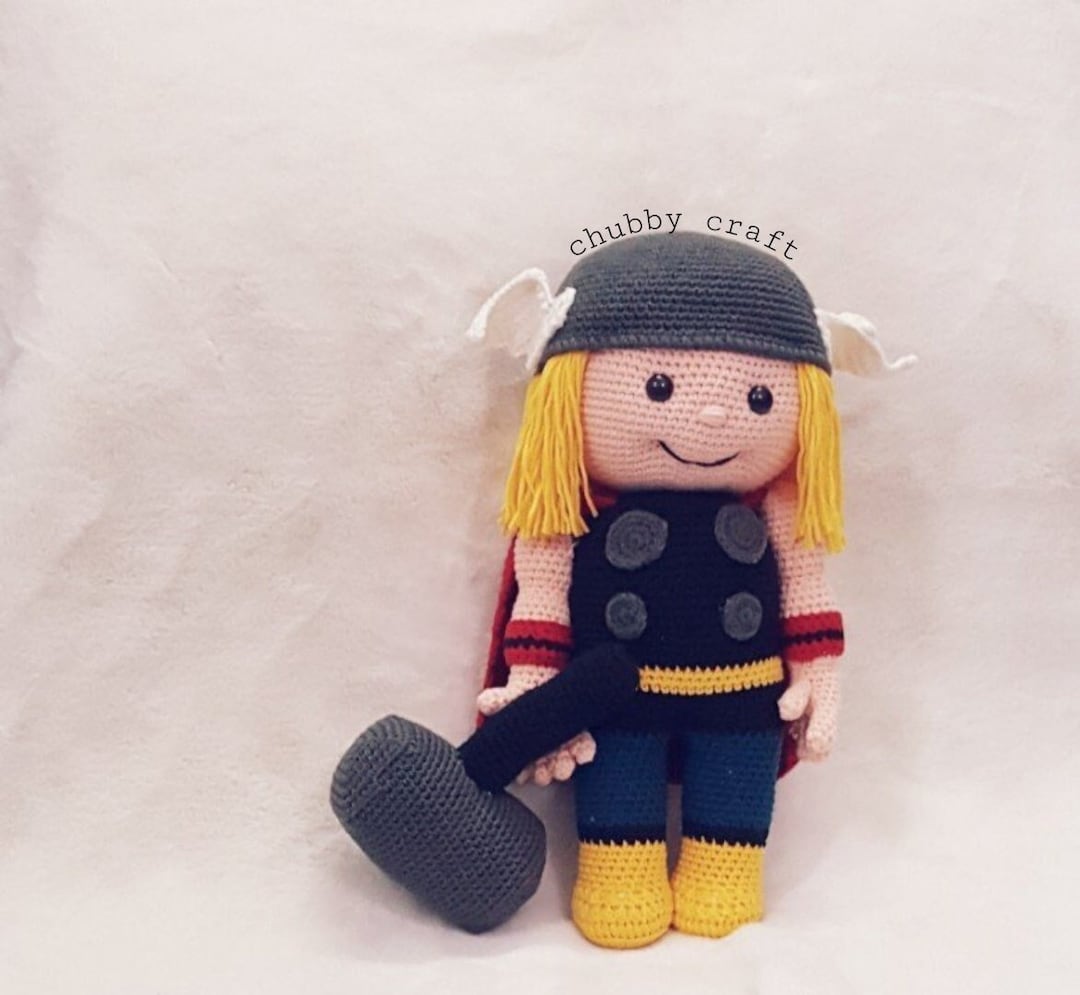 Thor Super Hero Toy Handmade Toy Crochet Doll Stuffed Toy - Etsy