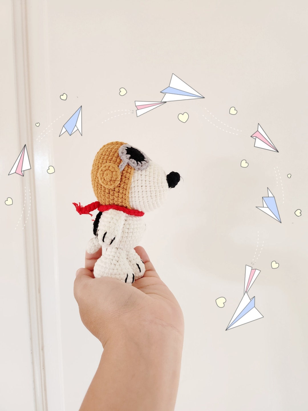 Finished Product: Crochet Pilot Snoopy Toy Handmade Toy - Etsy