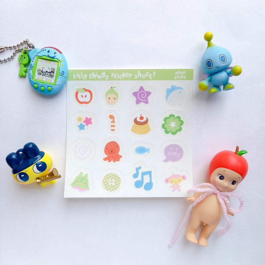 Silly Things Sticker Sheet / Cute Trinkets Aesthetic Juminocore Glossy ...