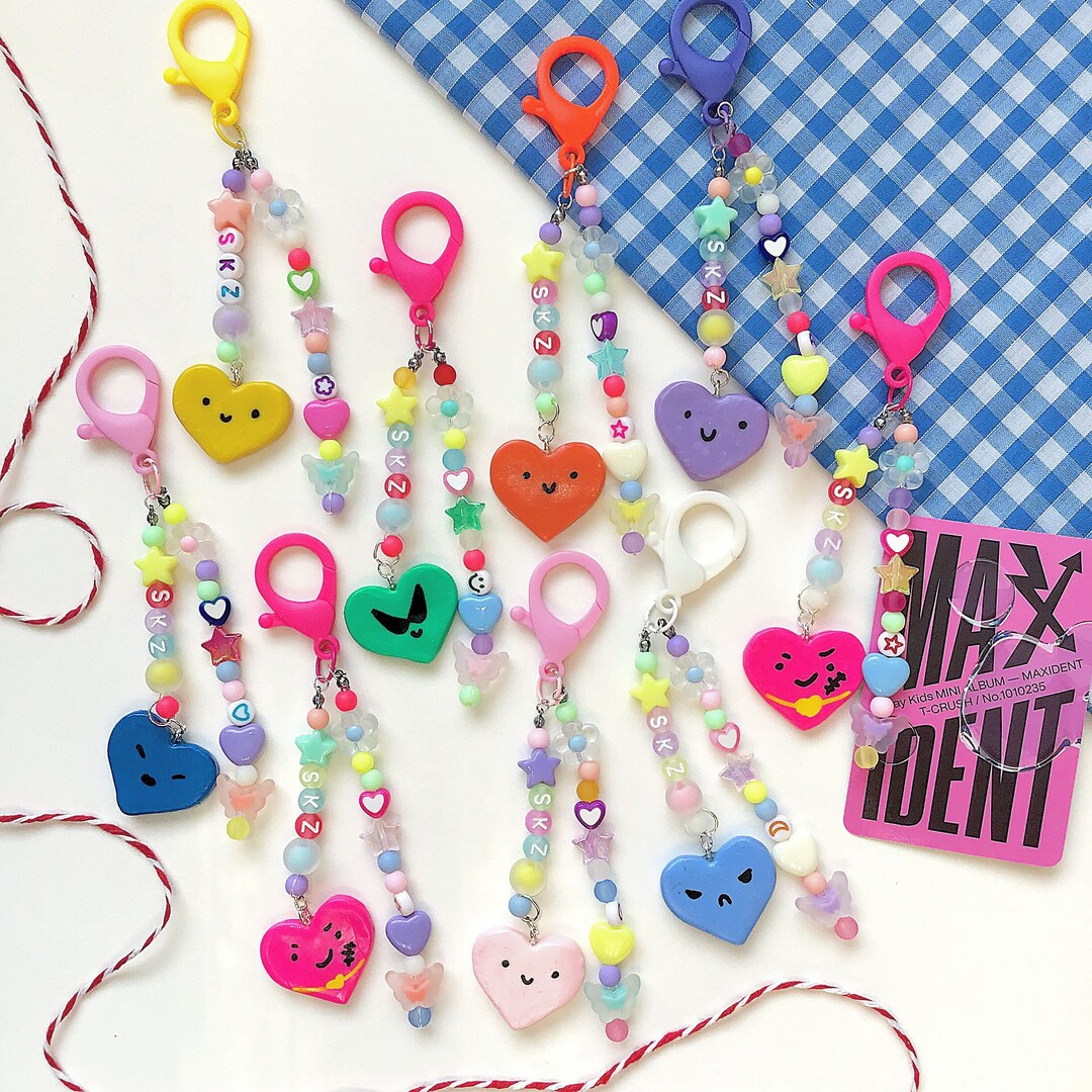 Stray Kids Pipi Heart Monster Clay & Bead Charm/keychain - Etsy