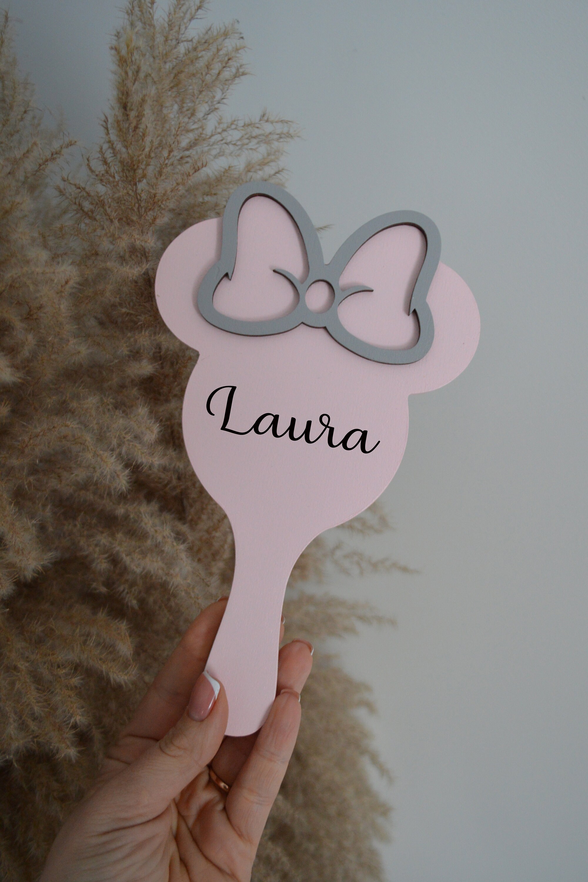 Minnie Mouse Personalized Wooden Mirror, Birthday Gifts for Girl ...
