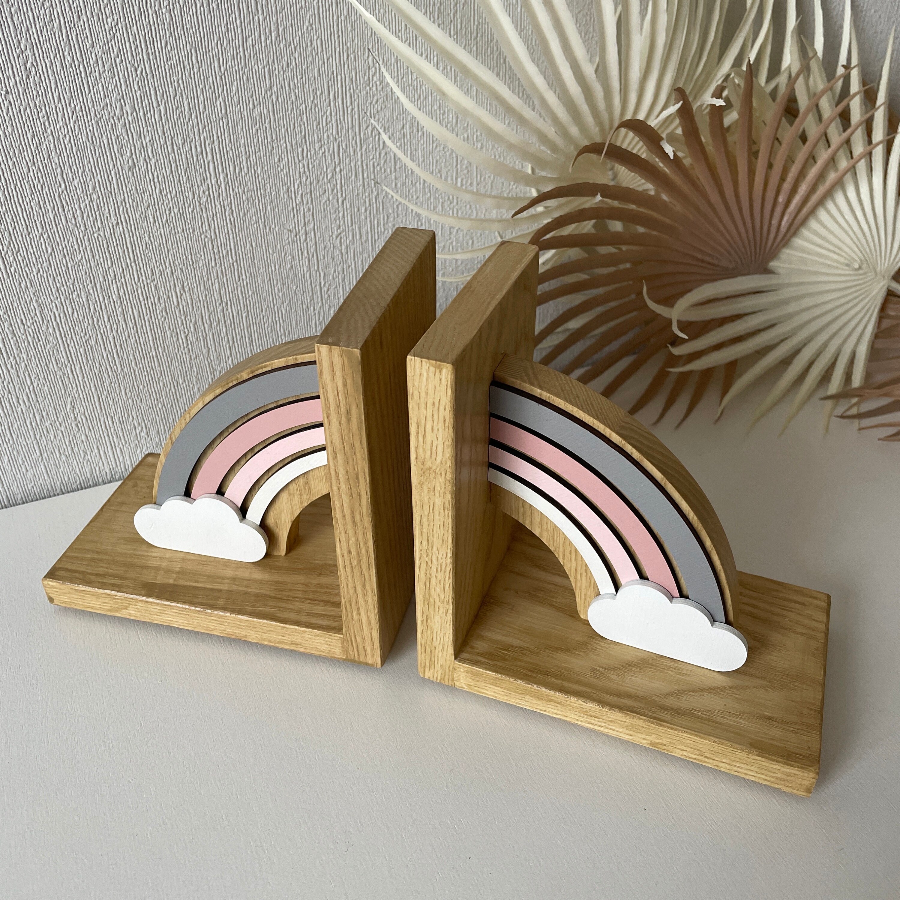 Pastel Pink Rainbow Baby Book Ends, Bookend for Kids Room,baby Girl ...