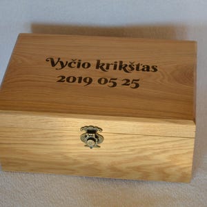 Natural Oak Memory Box Kids With Name, Baby Gift Birth, Personalized ...