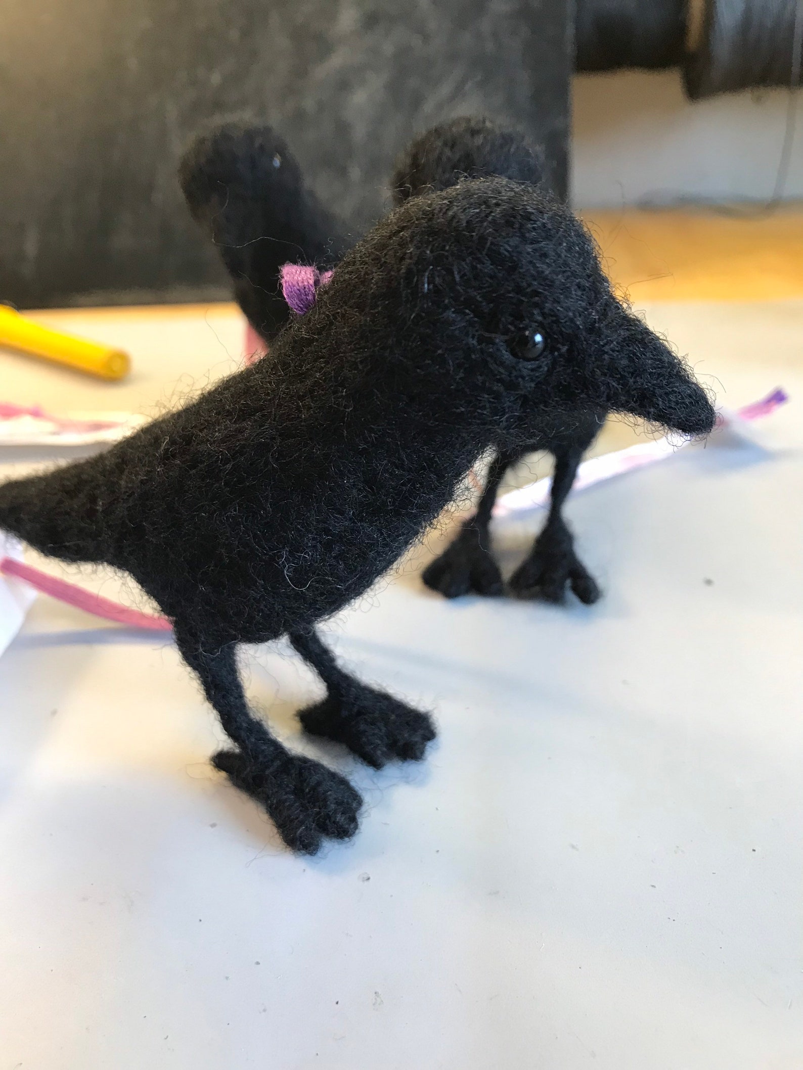 Needle Felted Crow Ornament - Etsy