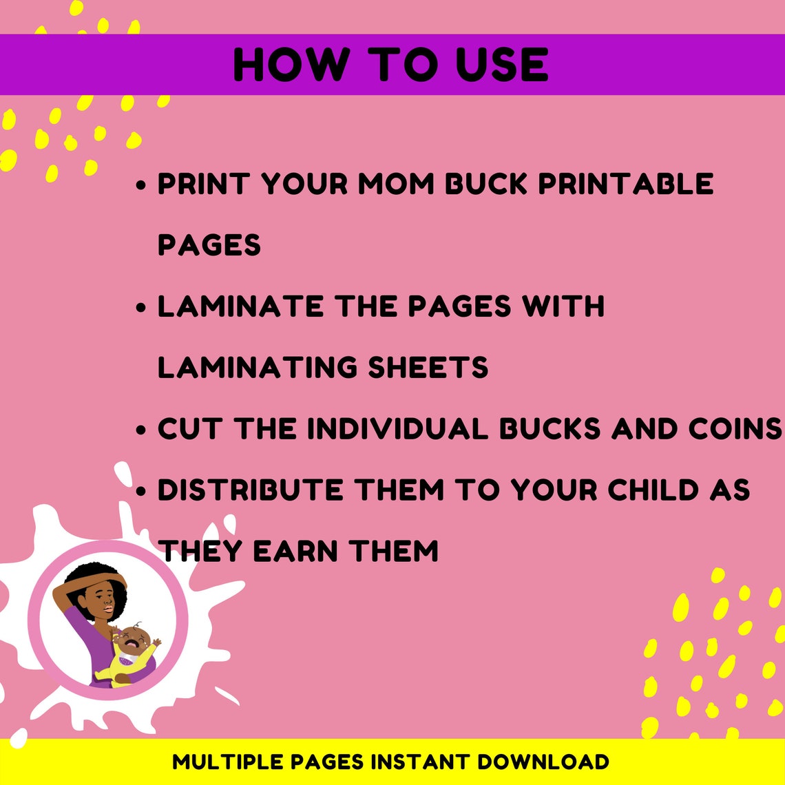 Mom Bucks, Mom Bucks Printable, Mommy Time Rewards, Reward Bucks, PDF ...