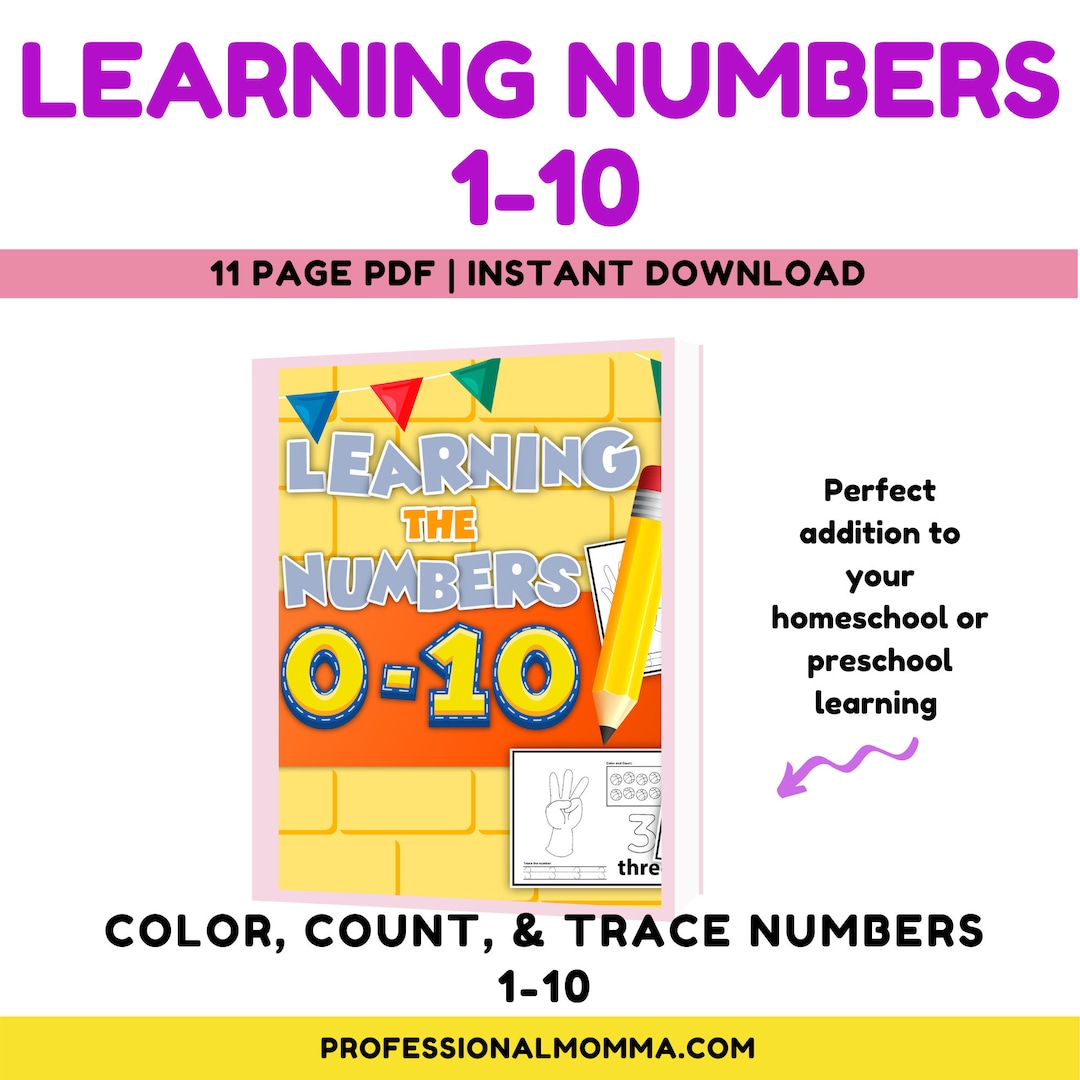 Numbers Worksheet, Numbers 1-10 Learning Worksheet, Learning Numbers ...