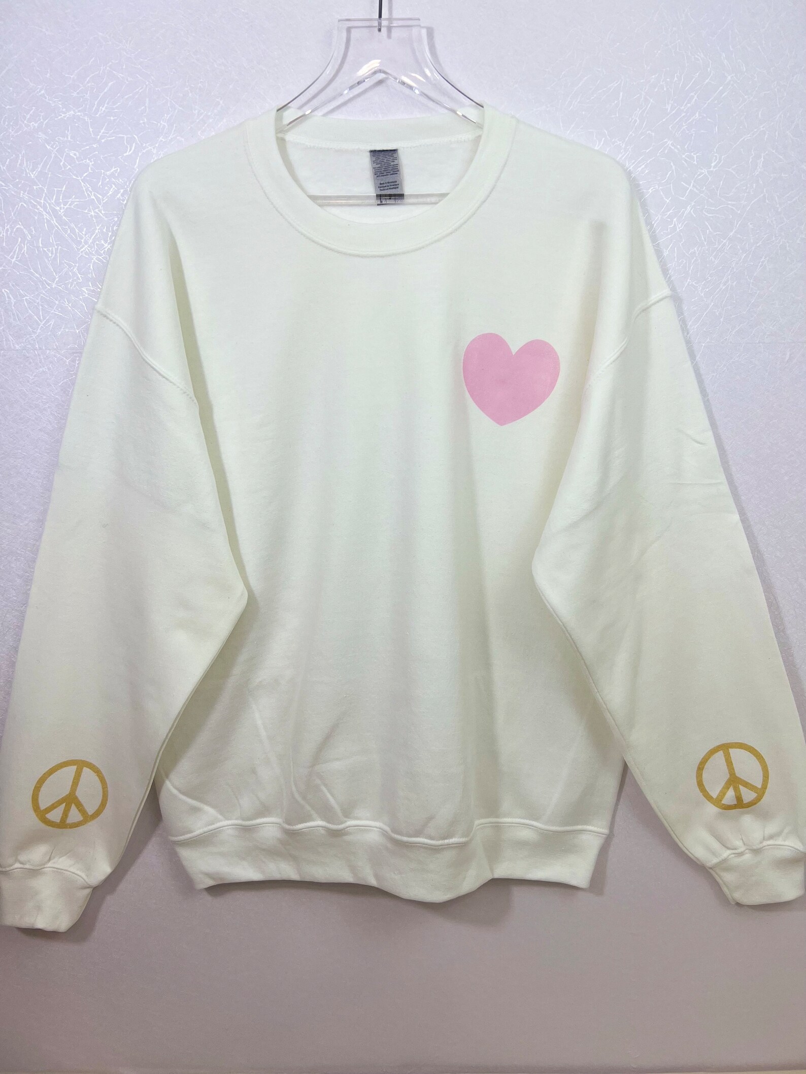 Girly Aesthetic Heart and Peace Sign Sweatshirt or Hoodie, Retro ...