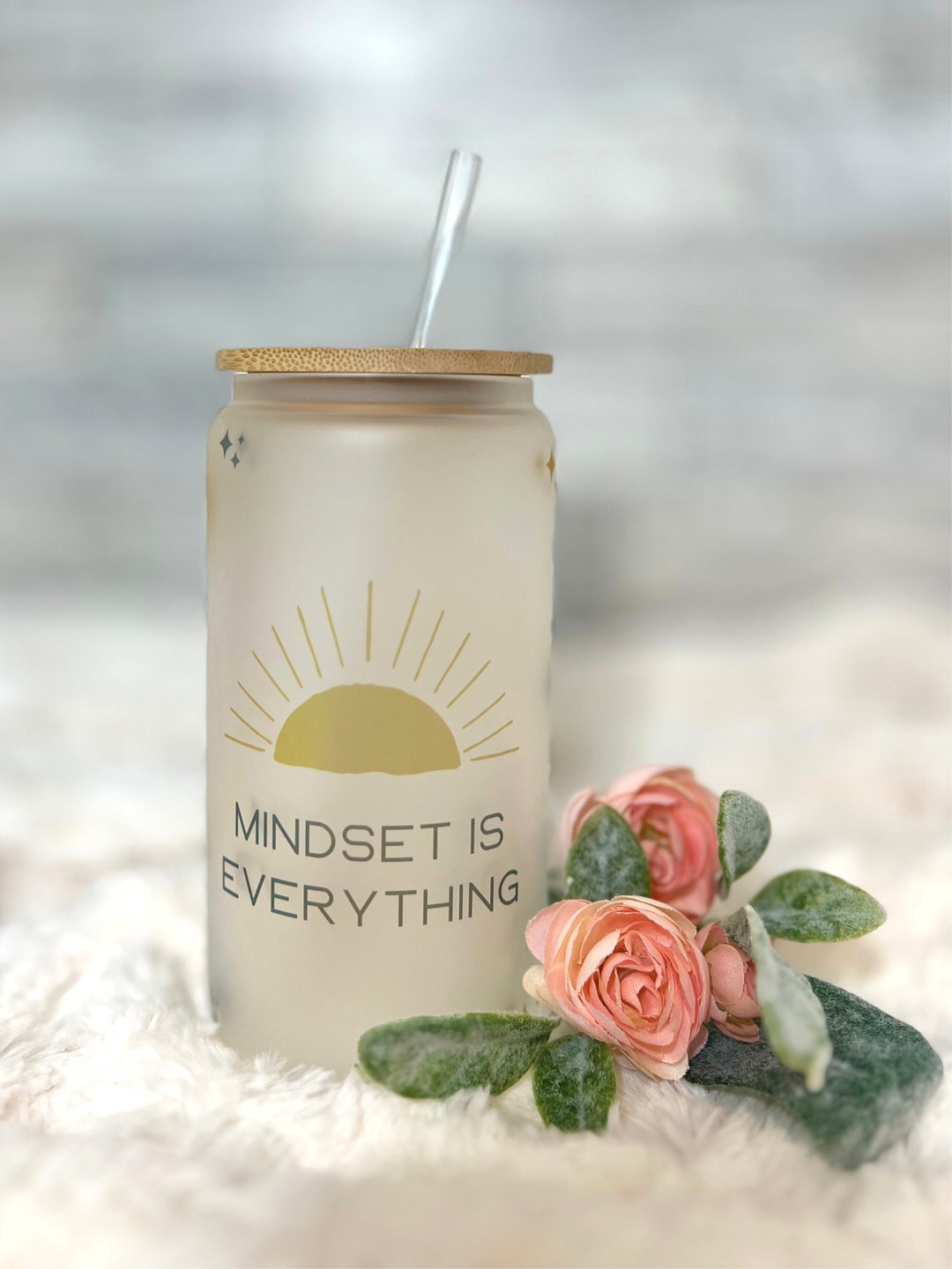 Mindset Beer Can Glass: 16oz Libbey Coffee Cup, Self Care Gift - Etsy