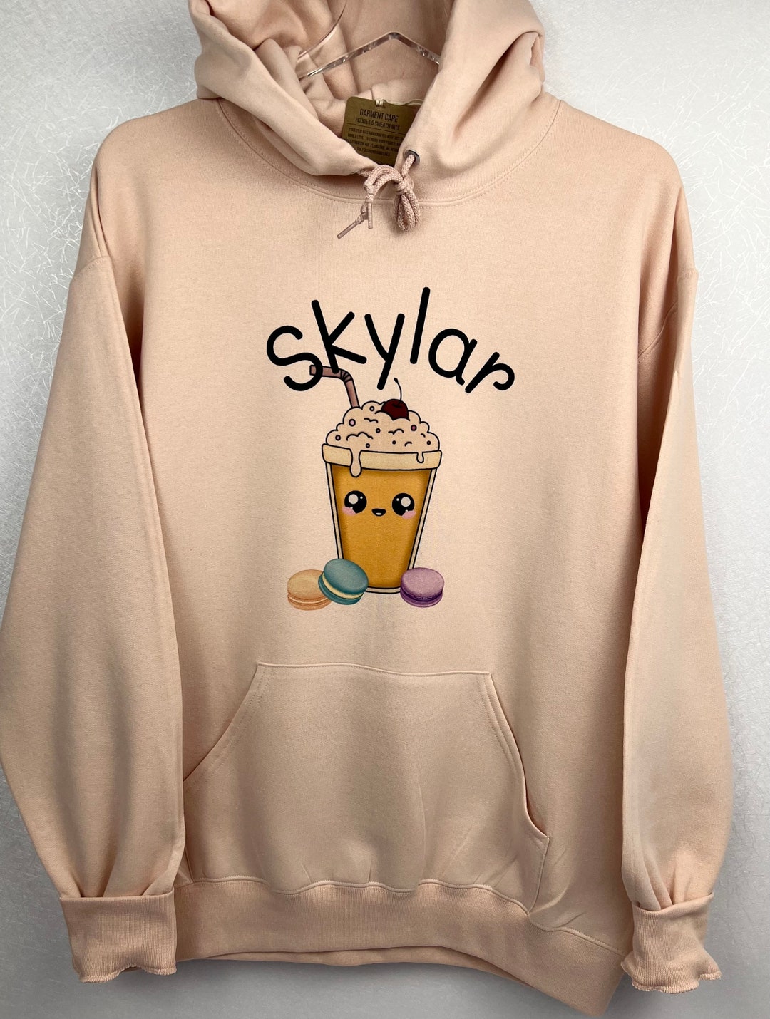 Kawaii Boba Tea & Macaroon Sweatshirt or Hoodie, Personalized Sweater ...