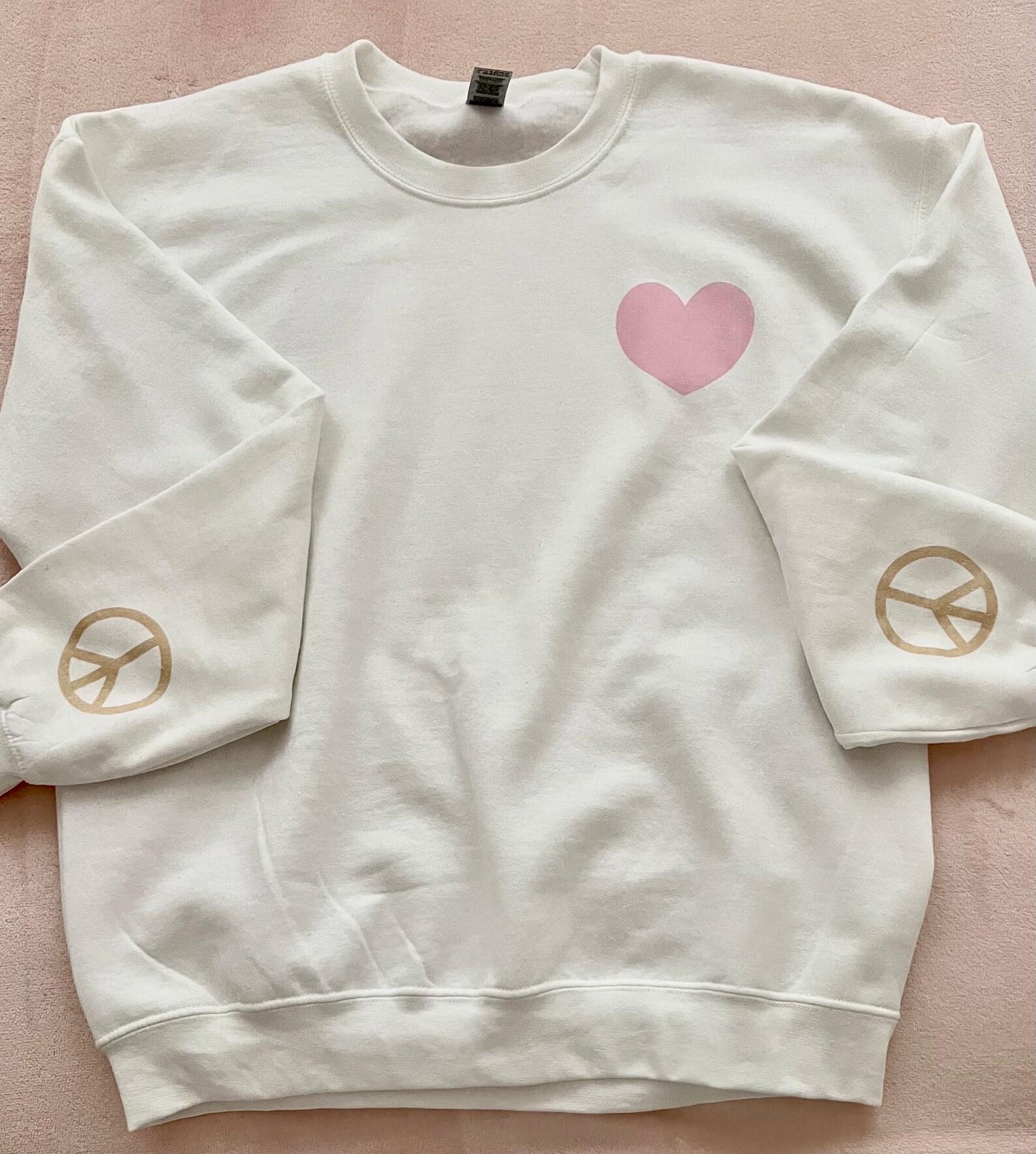 Girly Aesthetic Heart and Peace Sign Sweatshirt or Hoodie, Retro ...
