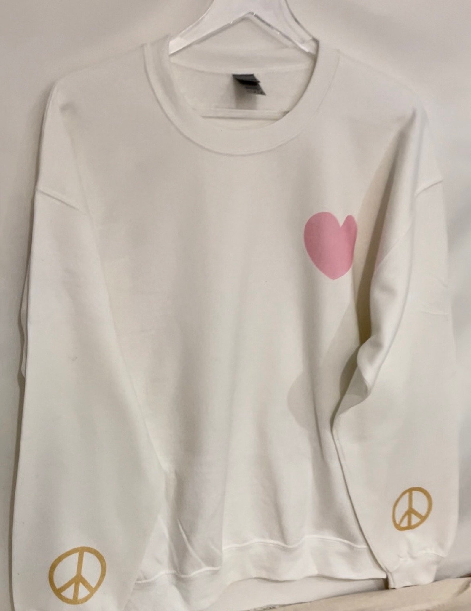 Girly Aesthetic Heart and Peace Sign Sweatshirt or Hoodie, Retro ...