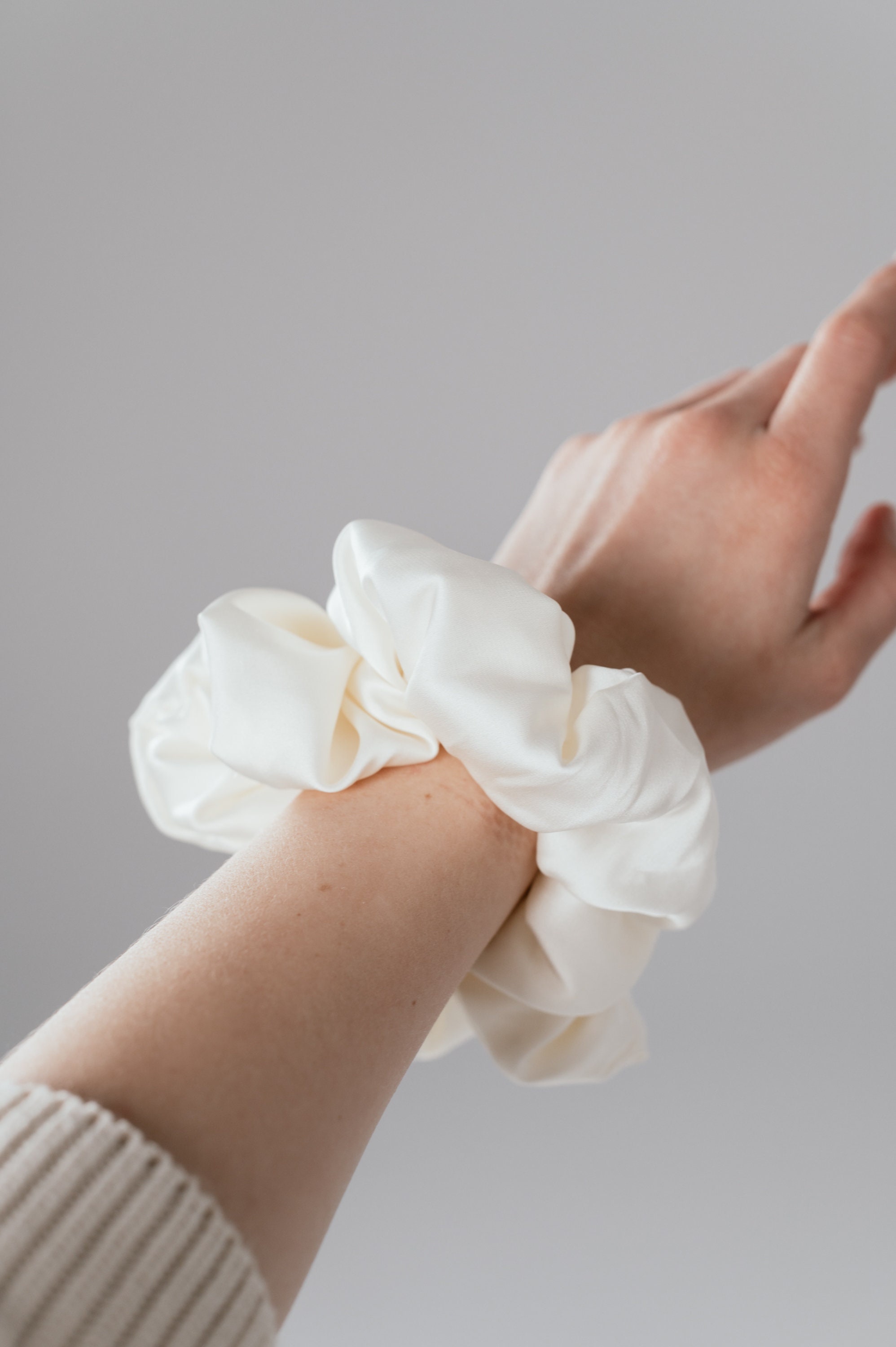White silk scrunchies Giant scrunchie Oversized hair scrunchie | Etsy