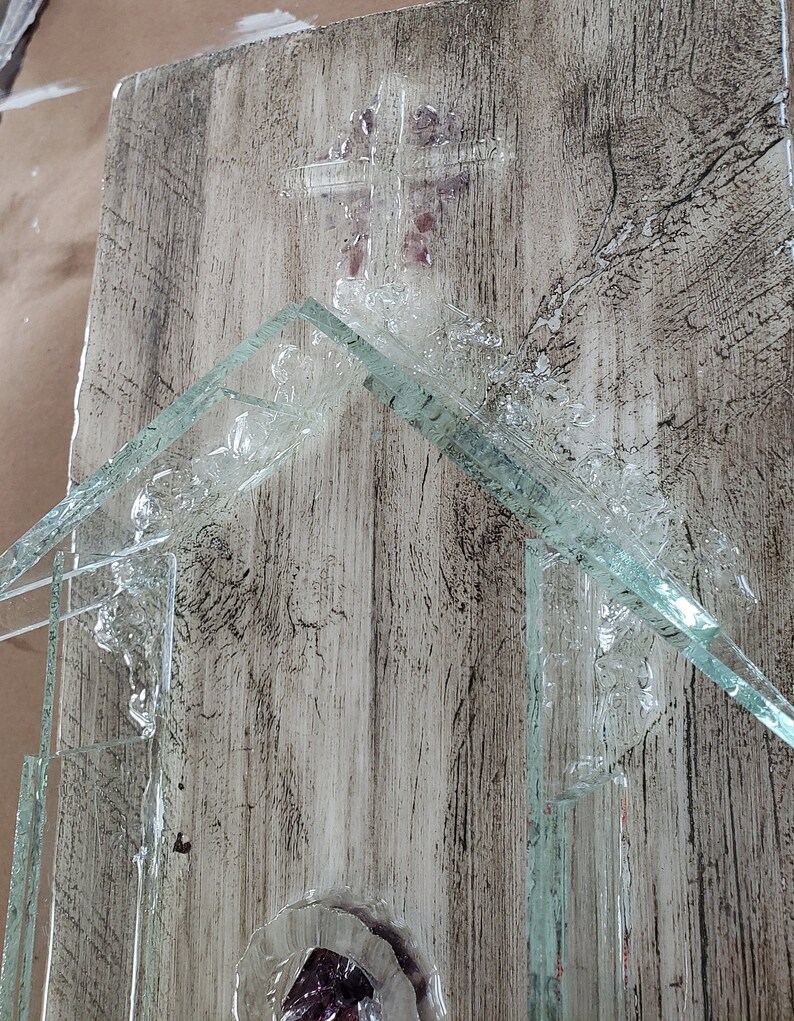 Glass Church Resin Rustic Farmhouse Chic Mixed Media | Etsy