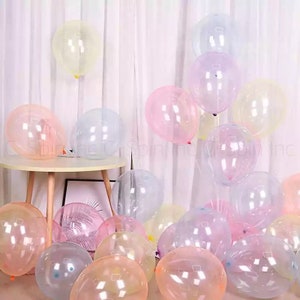 100x Transparent Color Clear Latex Balloons Plastic Balloon Kids ...