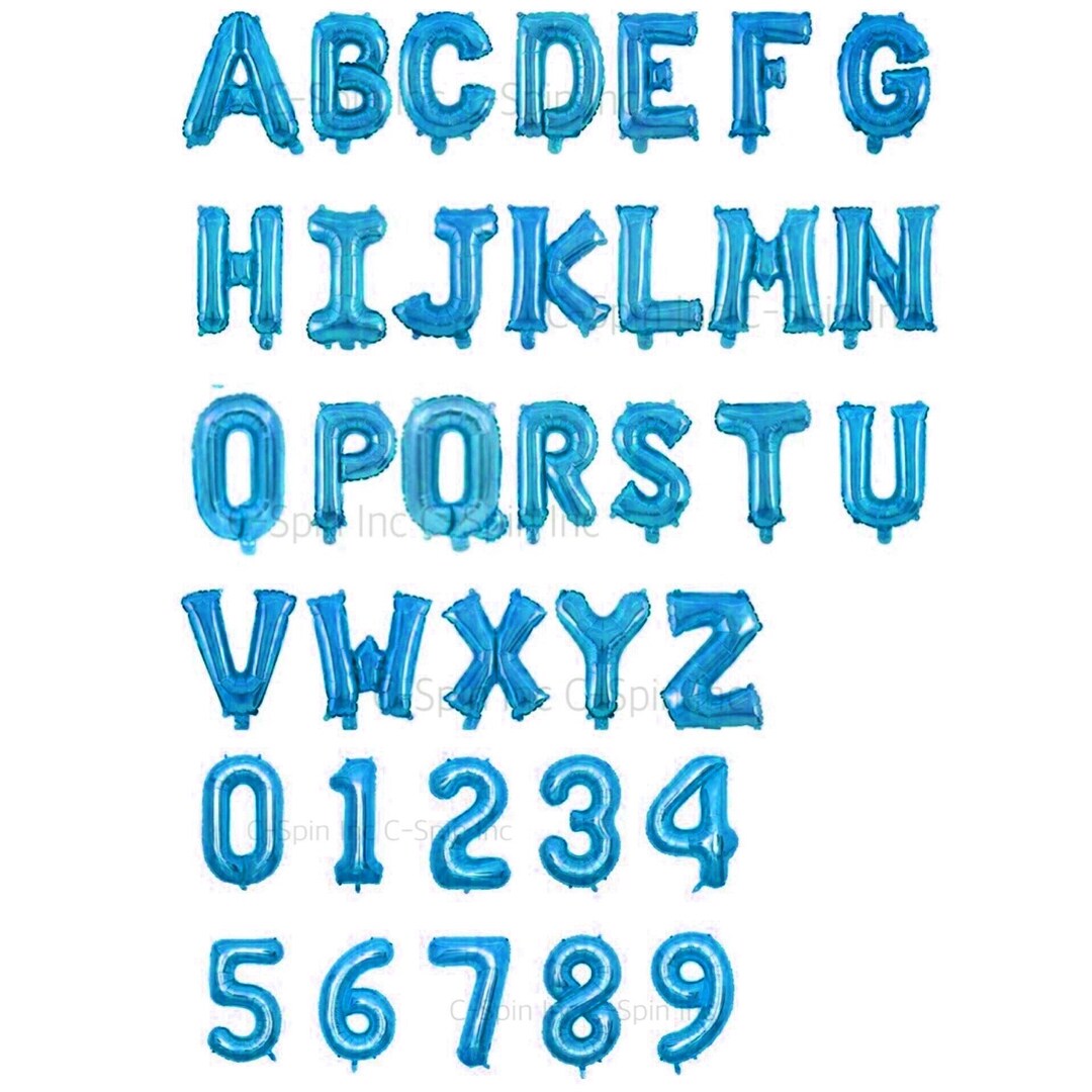 16 Inch Blue Foil Letter Number Balloon Birthday Bride Wedding Bridal ...