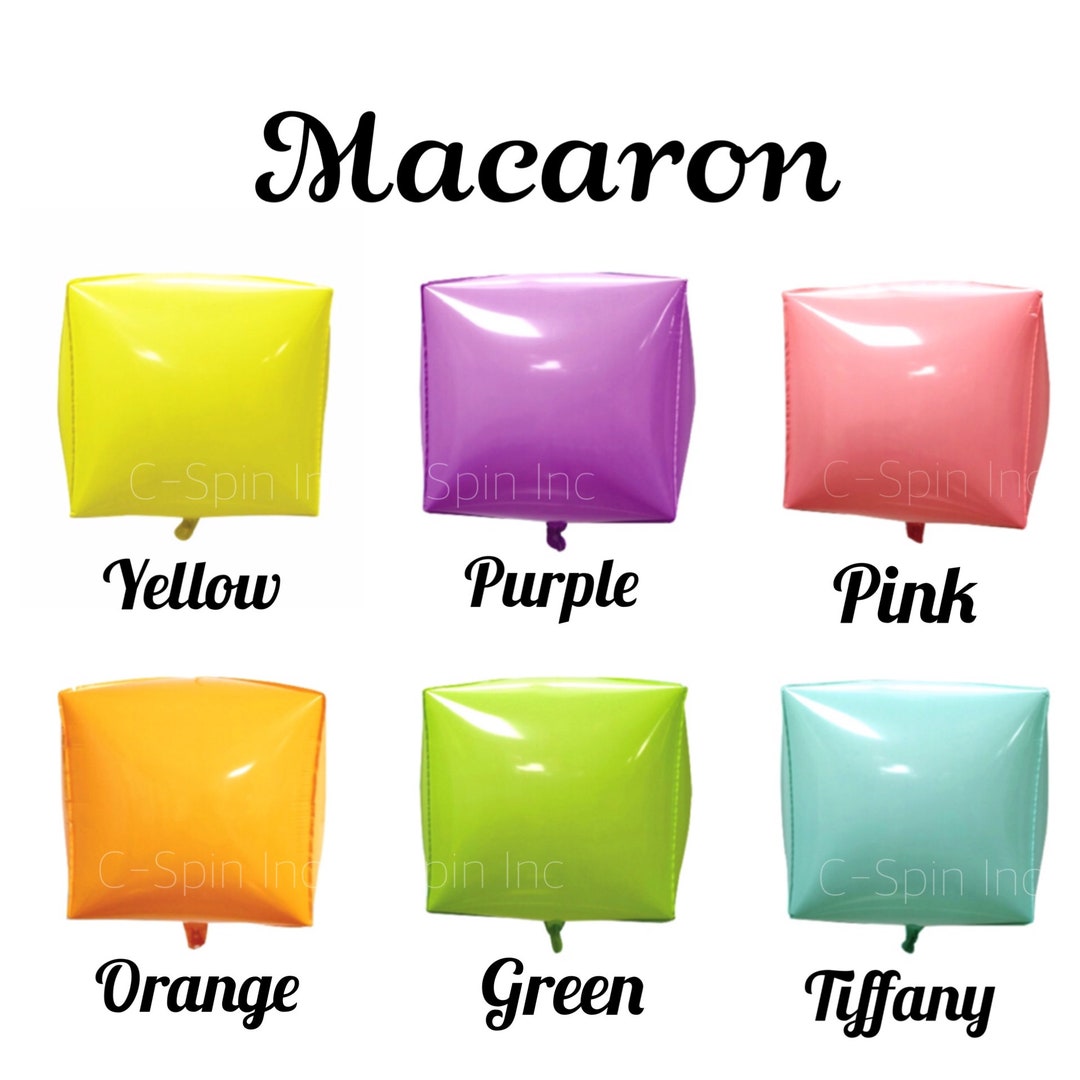 24 Inch Macaron 4D Square Cube Foil Balloons Mylar Balloon Birthday ...