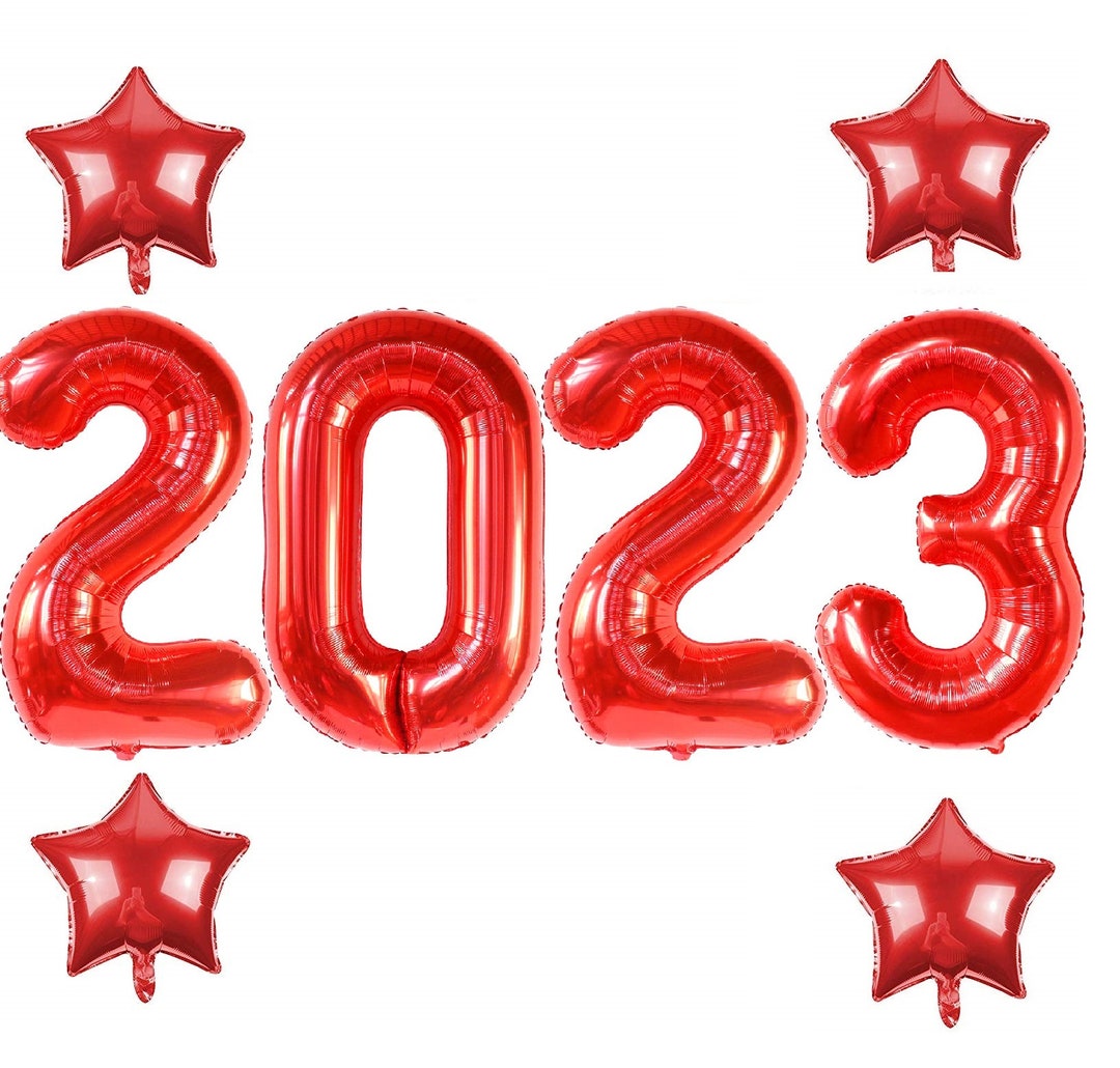 40 Inch Star Red 2023 Number Balloons New Year Party Prom Graduation ...