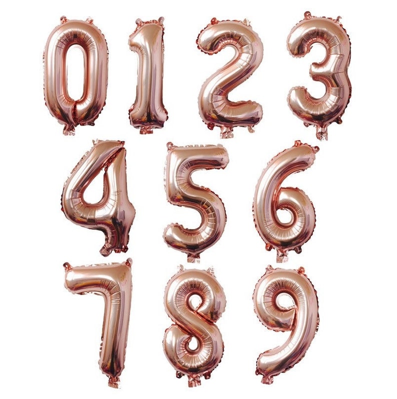 16 Inch Rose Gold Foil Letter Number Balloon Birthday Bride - Etsy
