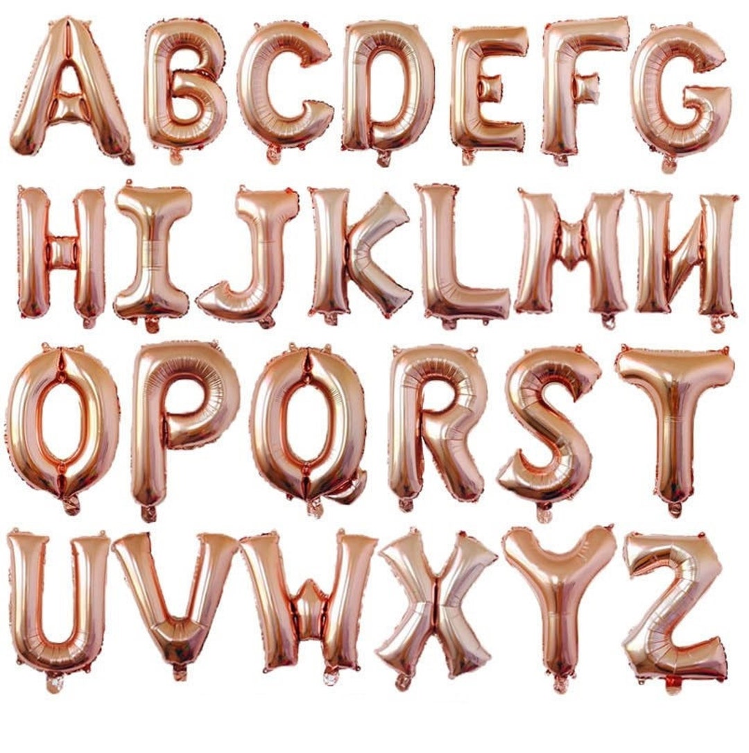 16 Inch Rose Gold Foil Letter Number Balloon Birthday Bride Wedding ...