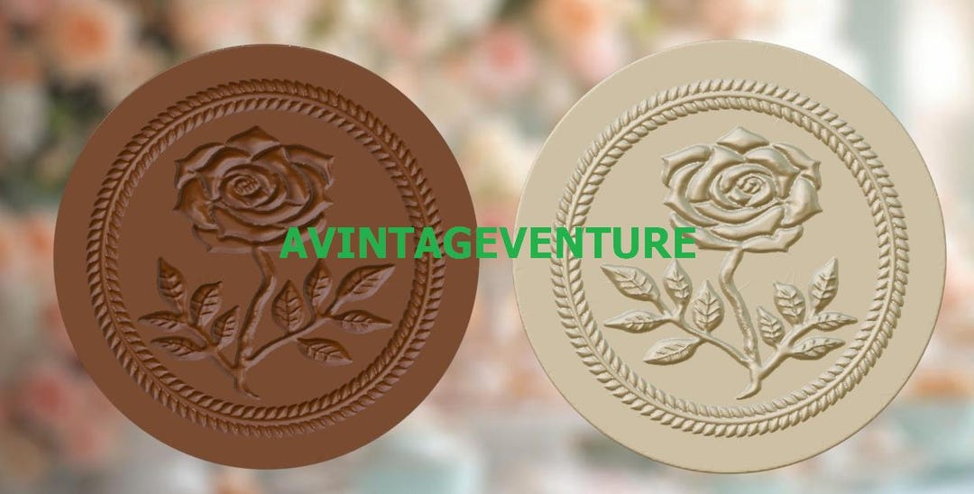 Single Rose With Decorative Border Springerle Mold - Etsy