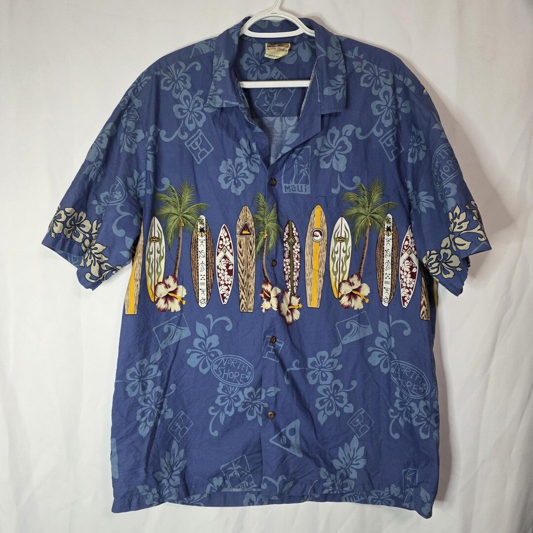 Vintage 1990s Winnie Fashion Hawaiian Shirt Mens XL Surfboard Print ...