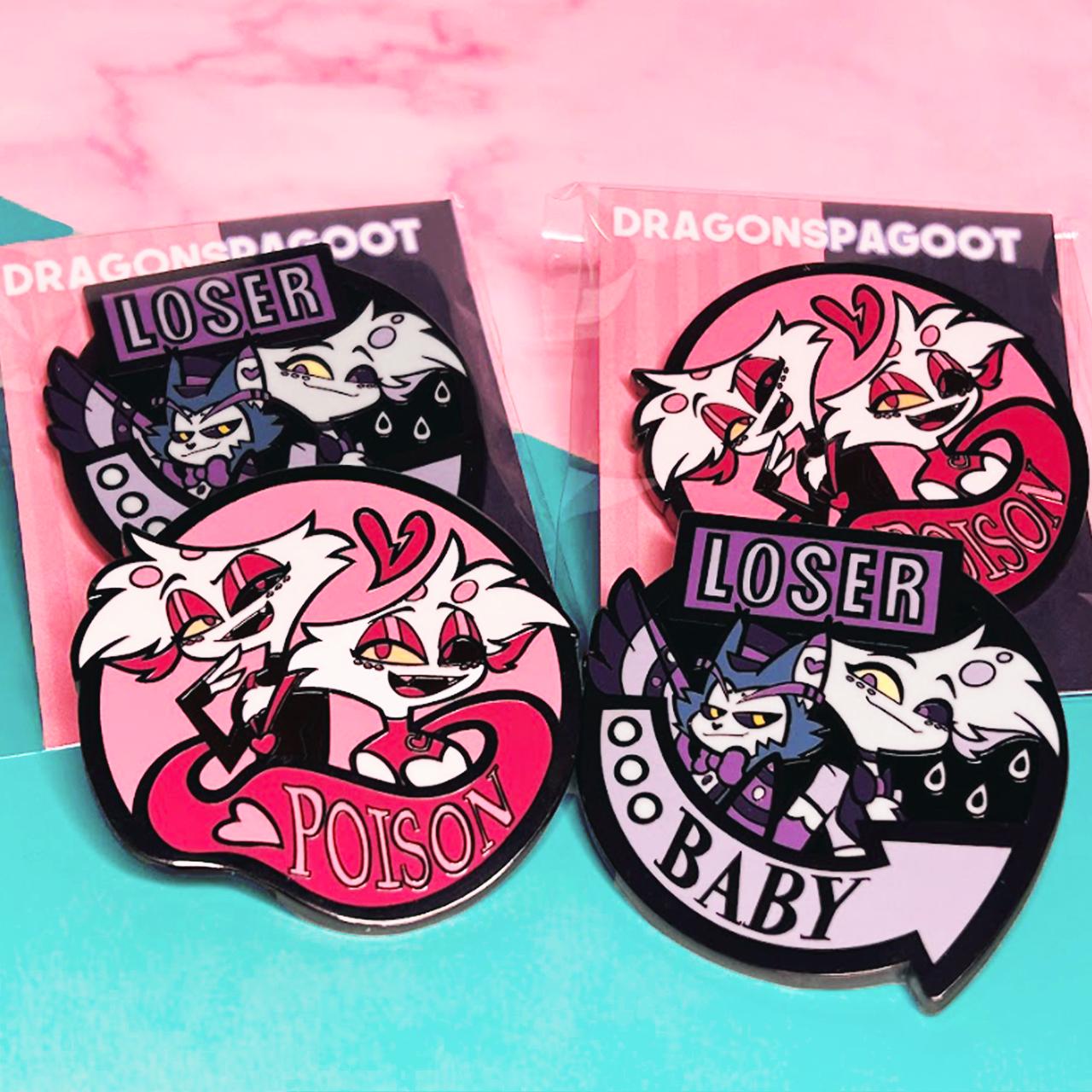 Hazbin Hotel - LOSER BABY/POISON Hard Enamel Pins [2"] - Etsy