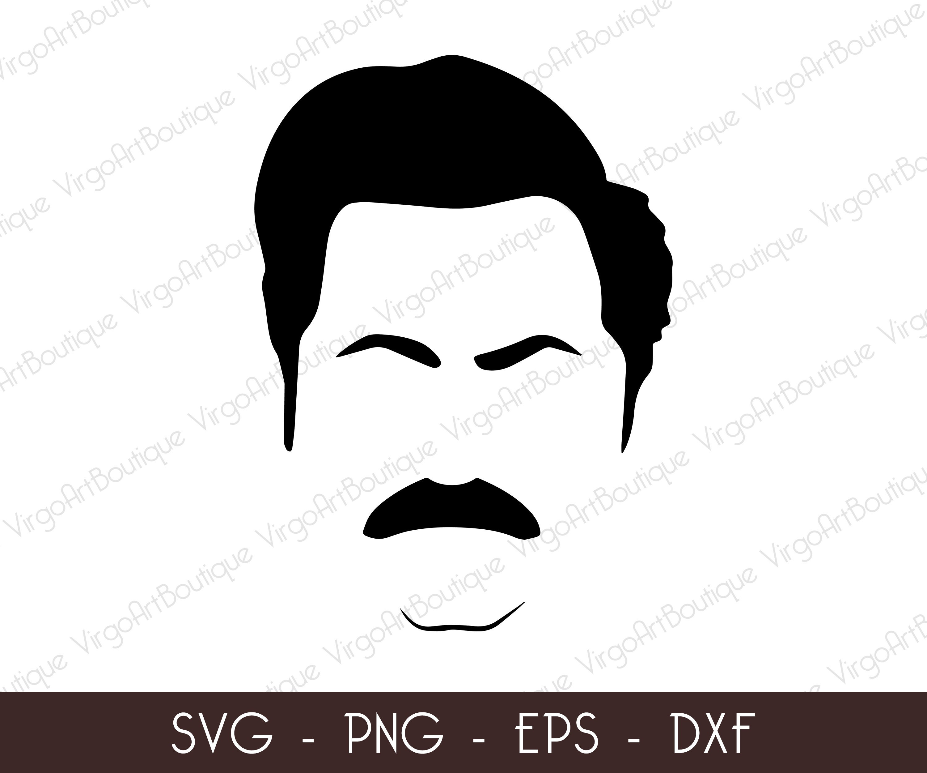 Ron Swanson Svg Png Eps Dxf Ron Swanson Moustache Parks And | Etsy