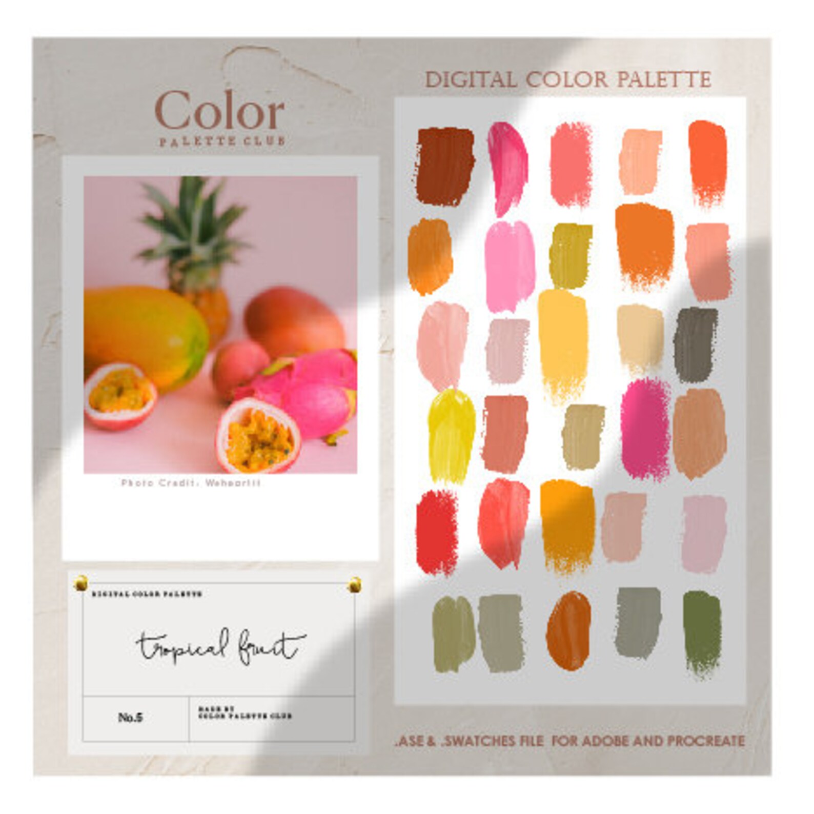 Tropical Fruit Color Palette Procreate Color Palette Color Etsy