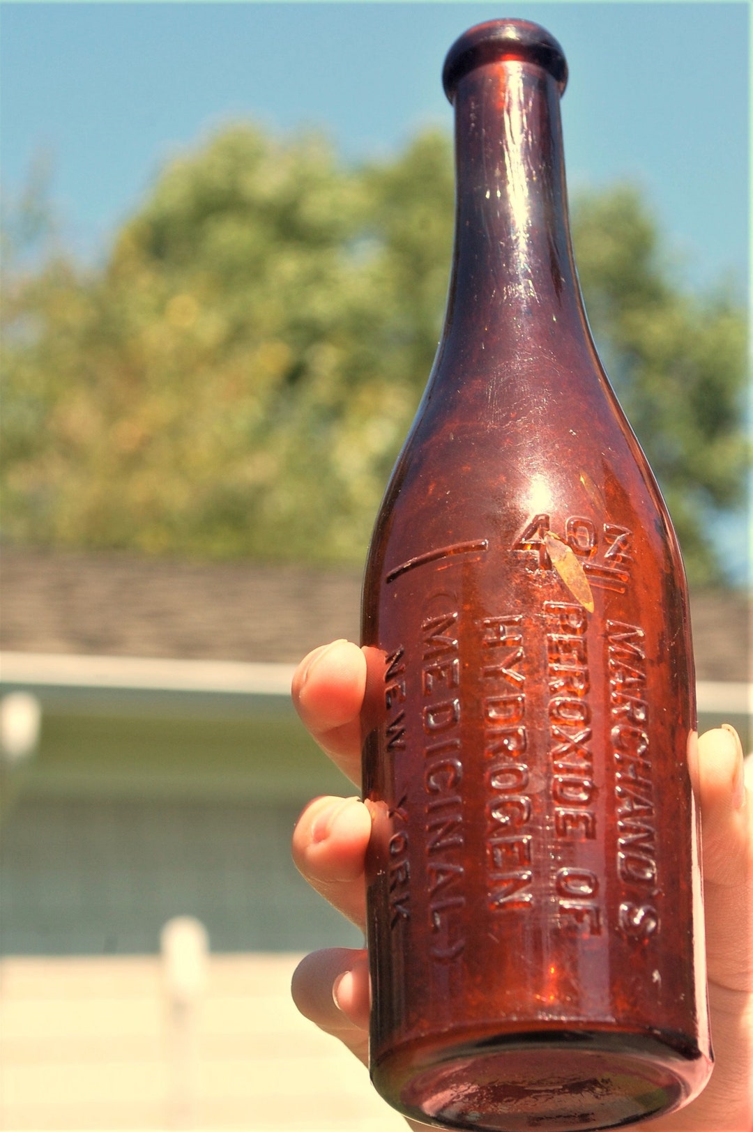 Marchand’s PEROXIDE OF HYDROGEN, Rare 1800s Amber Bottle - Etsy UK