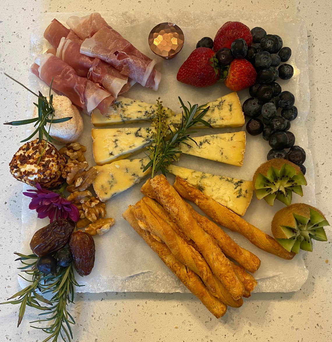 Lovely Hand-chiseled Marble Charcuterie Board on Lazy Susan - Etsy New ...