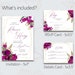 Magenta Floral WEDDING INVITATION SET Download, Fuchsia Wedding ...