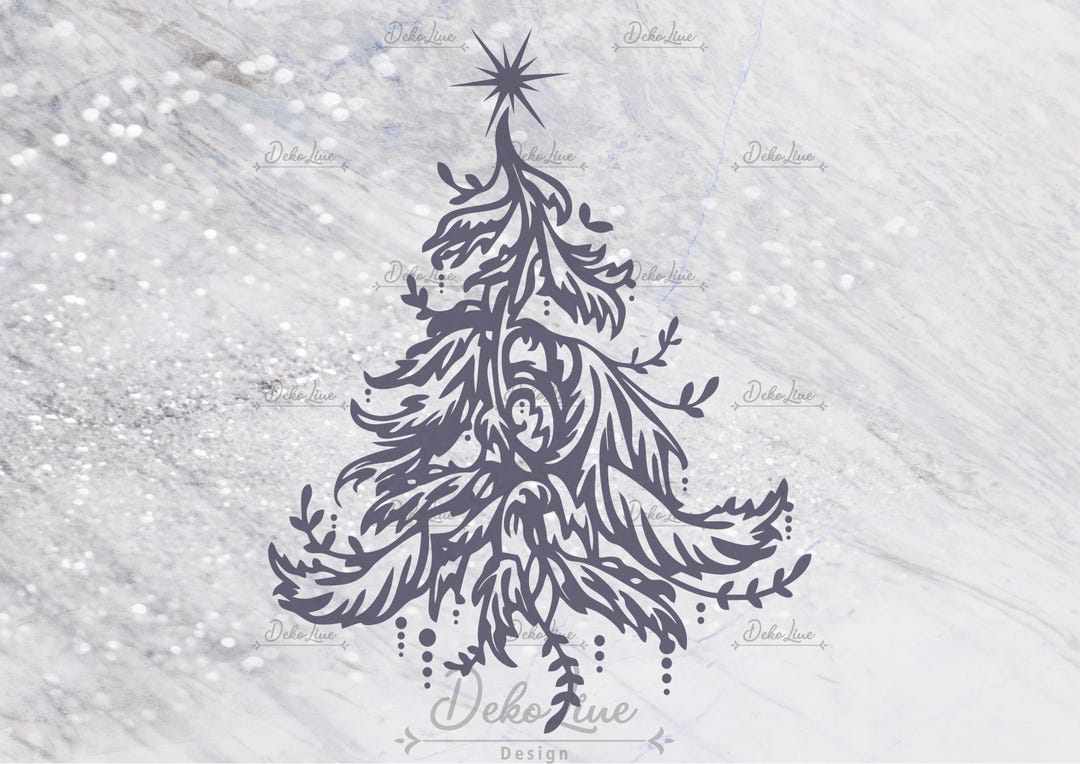 Vector Christmas Tree Silhouette SVG, PNG, EPS Curves - Etsy