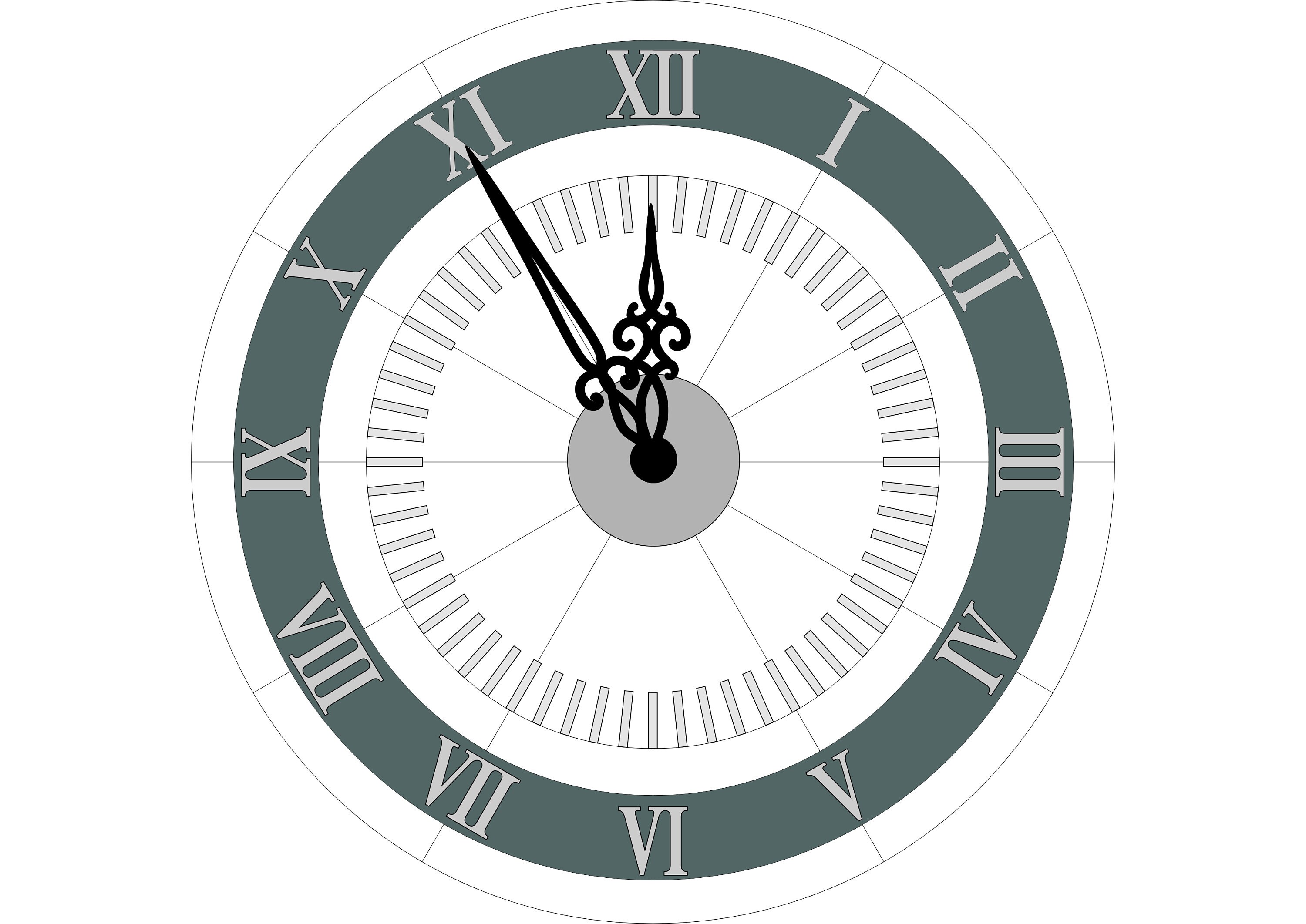 Modern Wall Clock Laser Cut Svg File Unique Wall Clock Vector Template ...