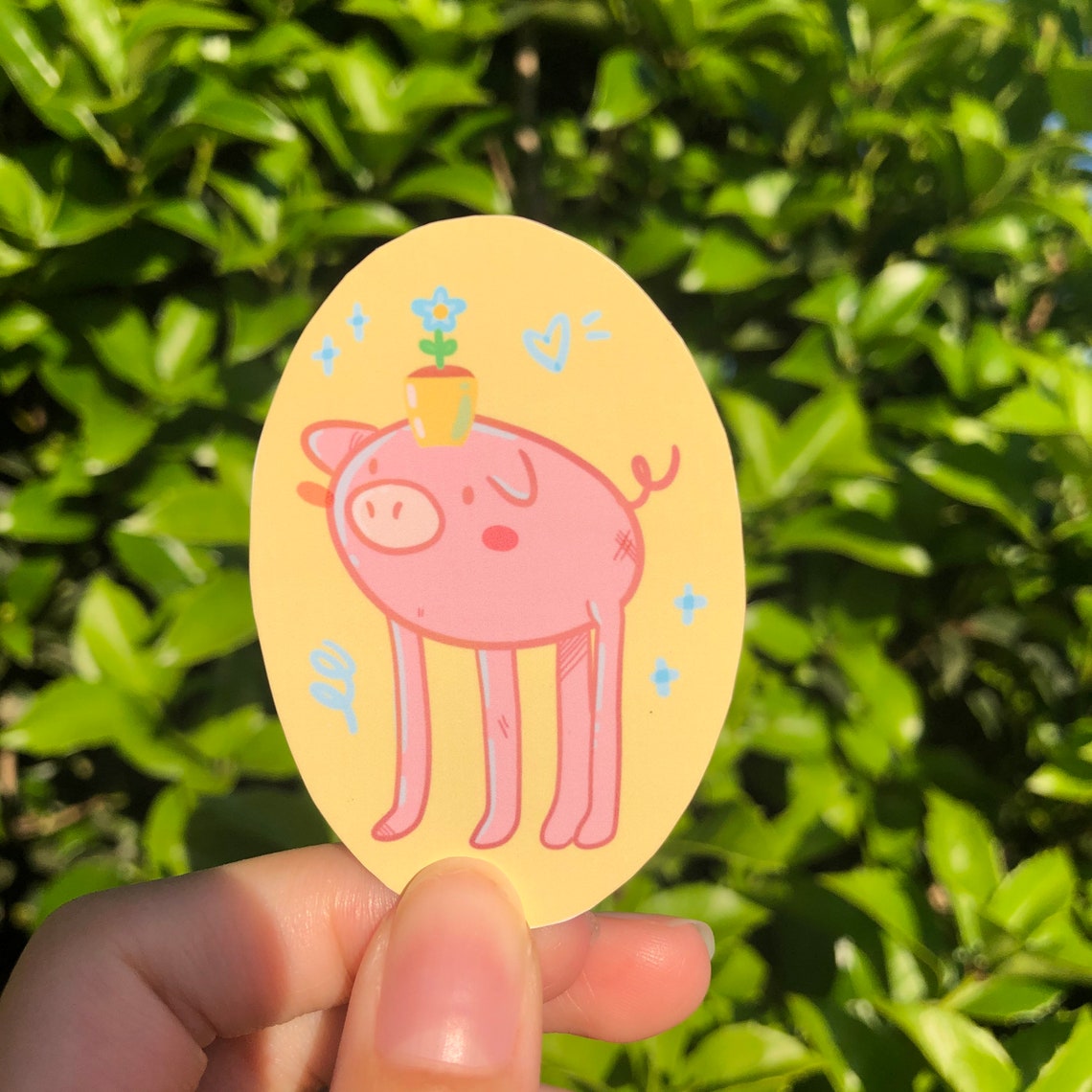 Tall pig sticker Pig meme sticker Cursed image stickers | Etsy